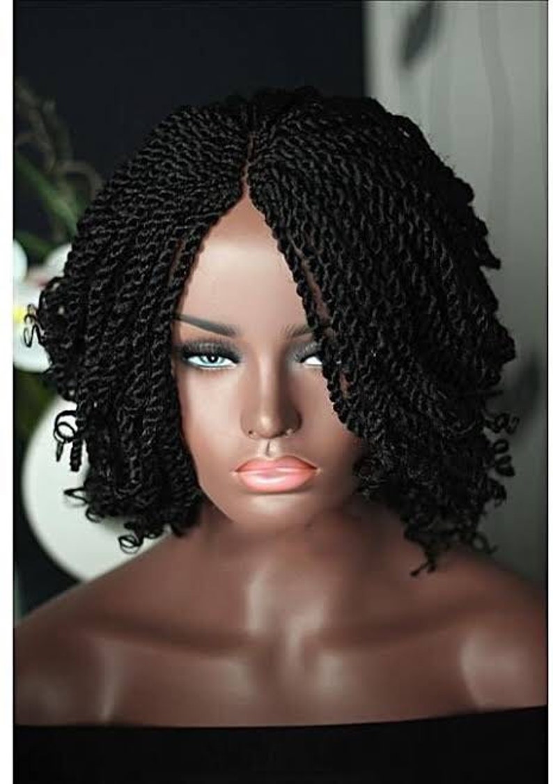 Braided Wig Braided Wig For Women Kinky Twist Twist Wig Short Etsy