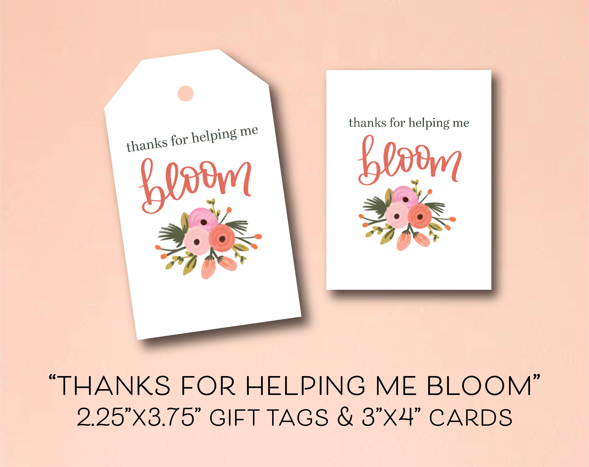 Floral thanks for helping me bloom and | Etsy