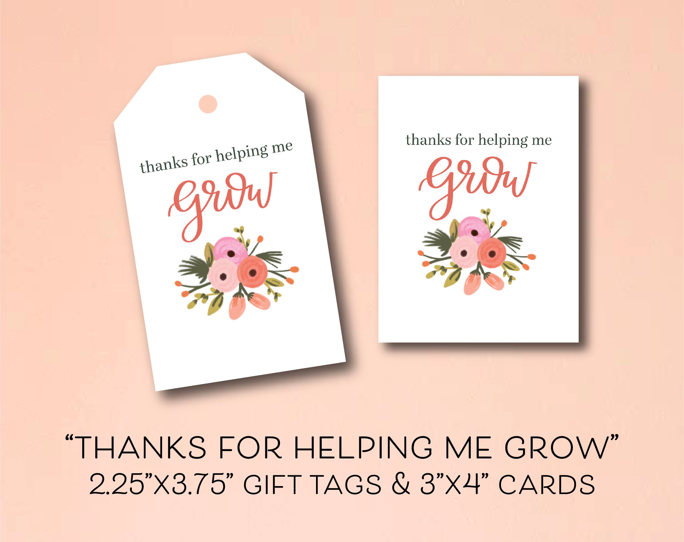 Floral thanks for helping me bloom and | Etsy