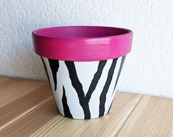 Zebra Print Indoor Plant Pot - Etsy