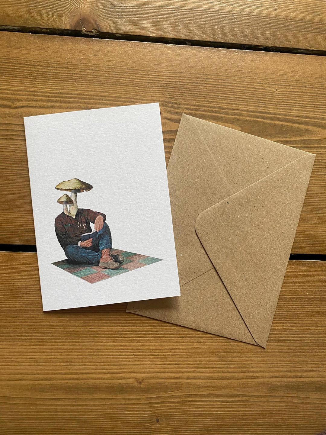 Fun Guy Thoughts - Collage Art Print Greeting Card, A6 - Etsy