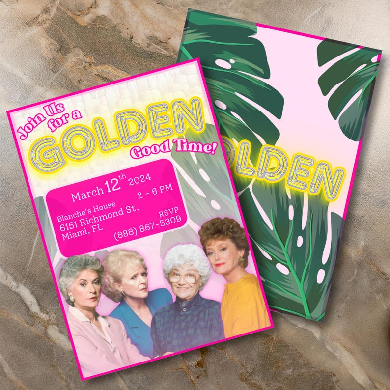 Golden Girls Birthday Invitation Template | 80s Party (instant Canva ...