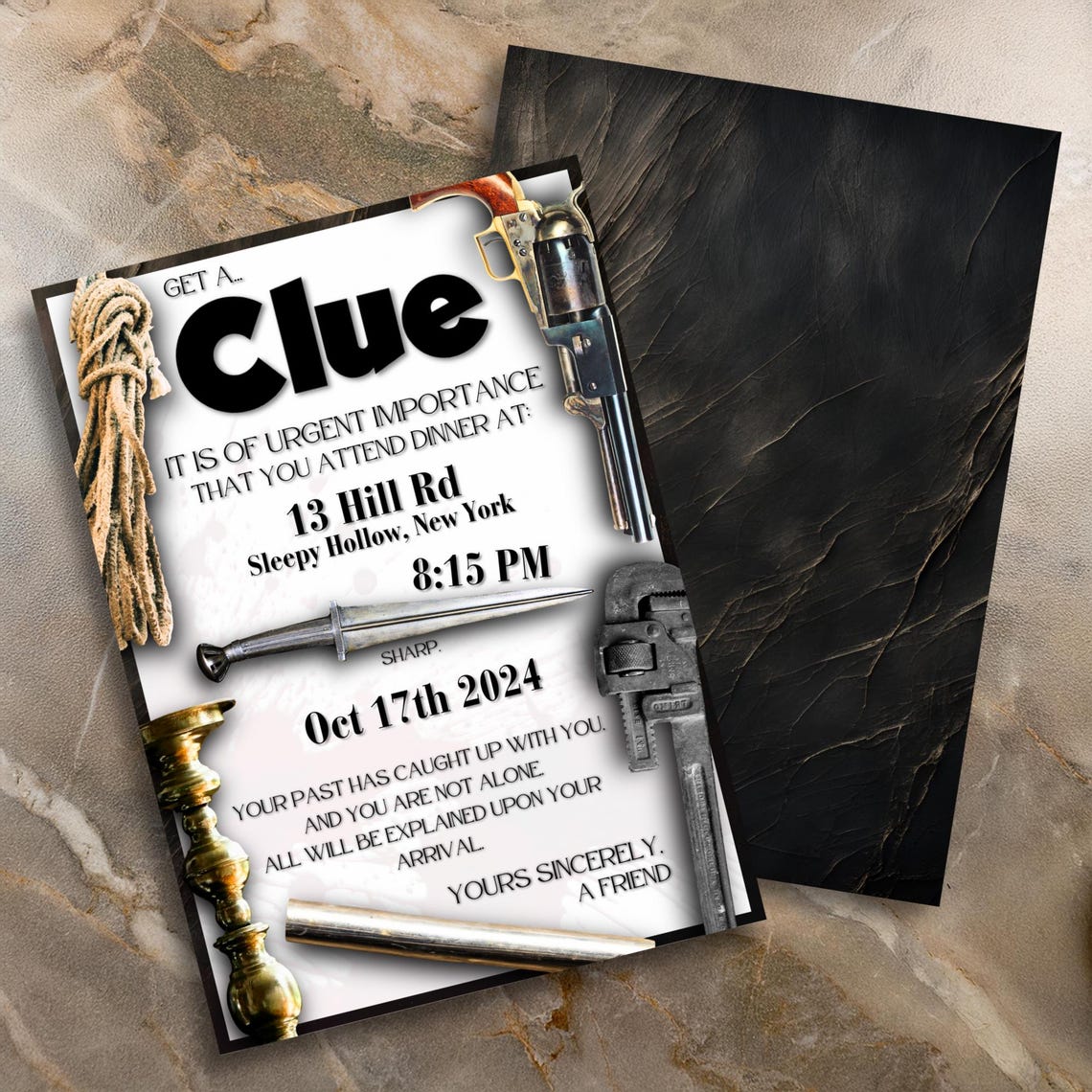 Editable Clue Weapon Invitation Template | Digital Invite | Board Game ...