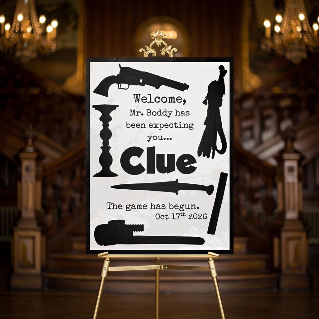 Custom Clue Party Poster | Silhouette | (instant Canva Download) - Etsy