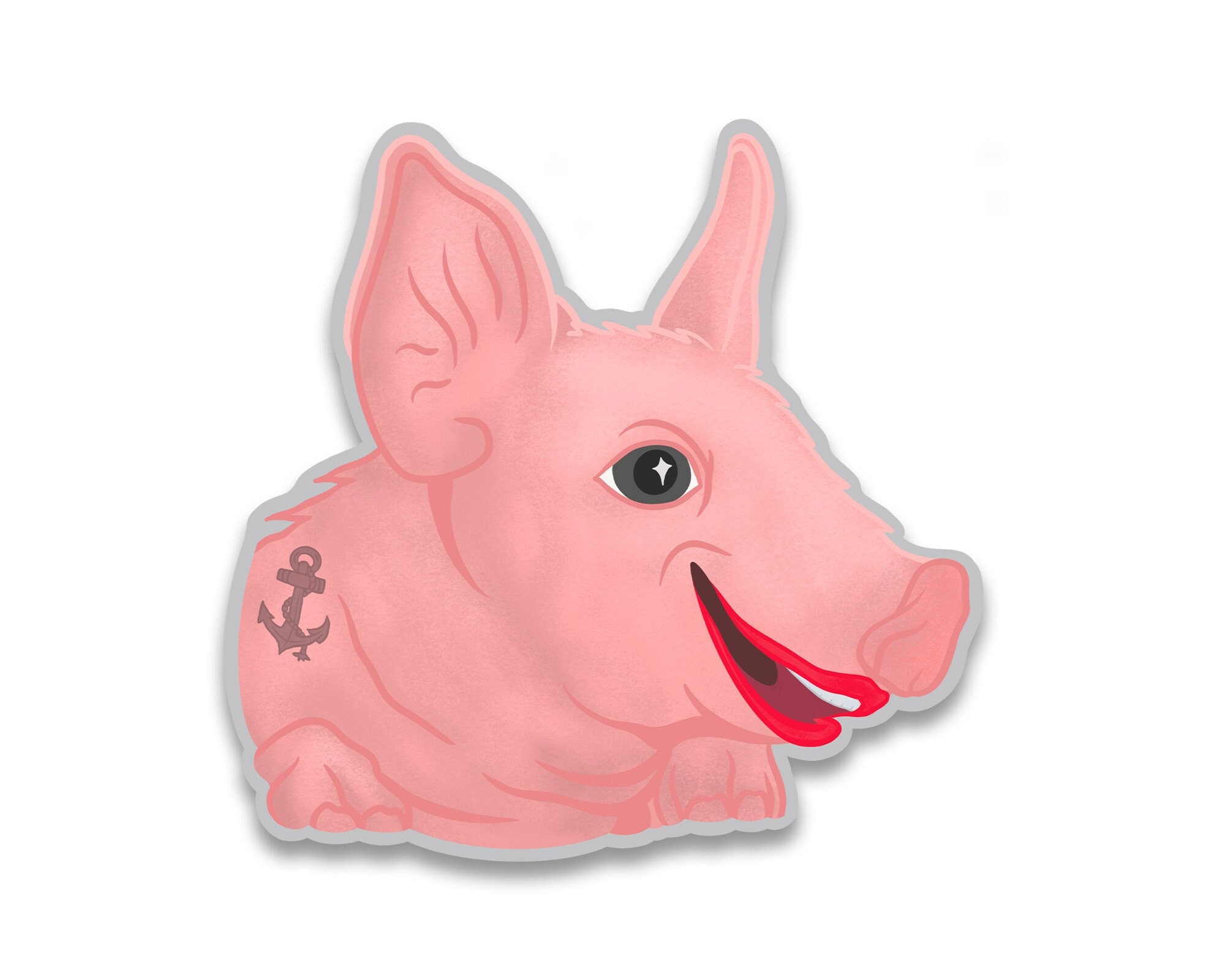 Pig Head Sticker 2.75 X 2.75 - Etsy UK