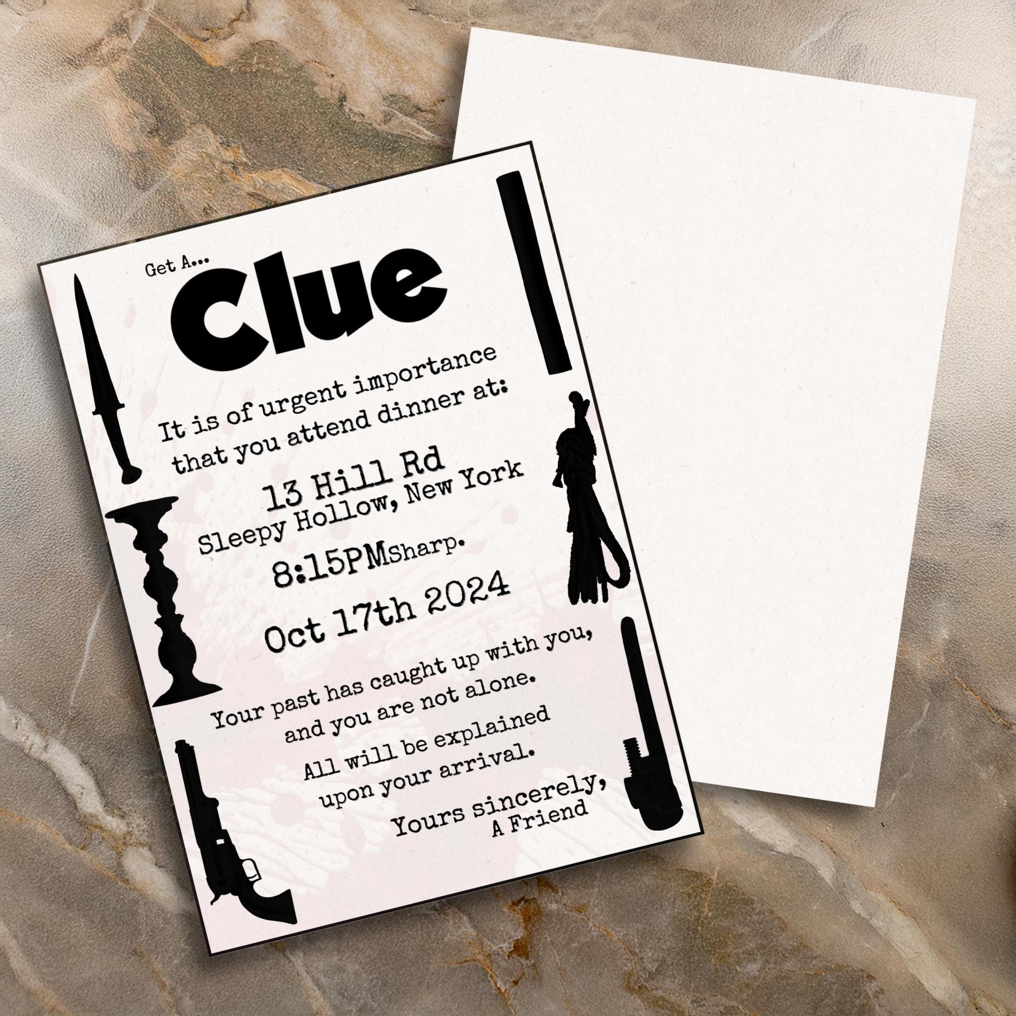 Editable Clue Themed Invitation Template | Digital Invite | Board Game ...