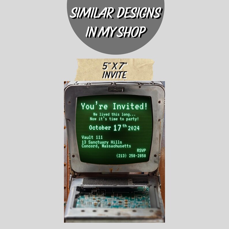 Editable Animated Fallout Terminal Invitation Template | Digital Movie ...