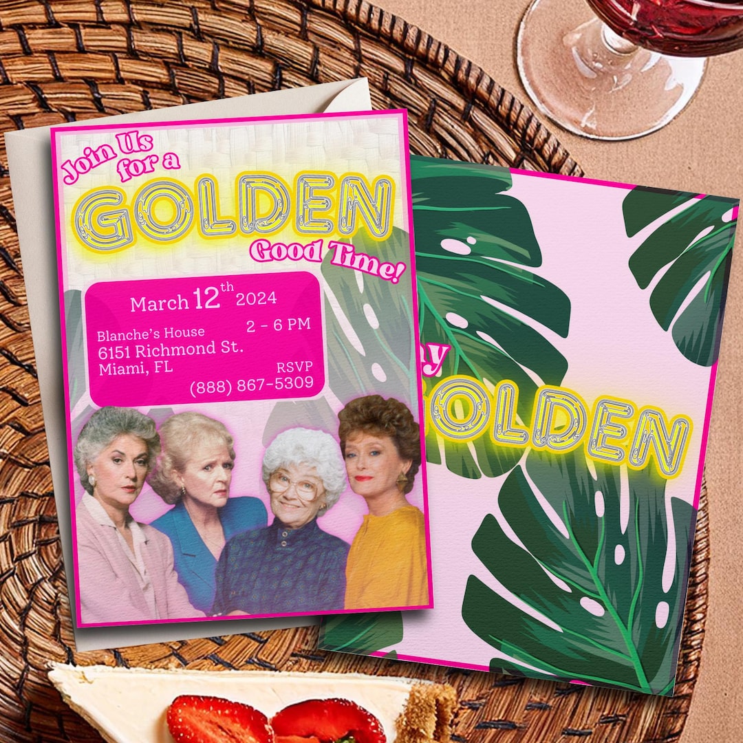 Editable Golden Girls Themed Invitation Template | Digital Invite | 80s ...