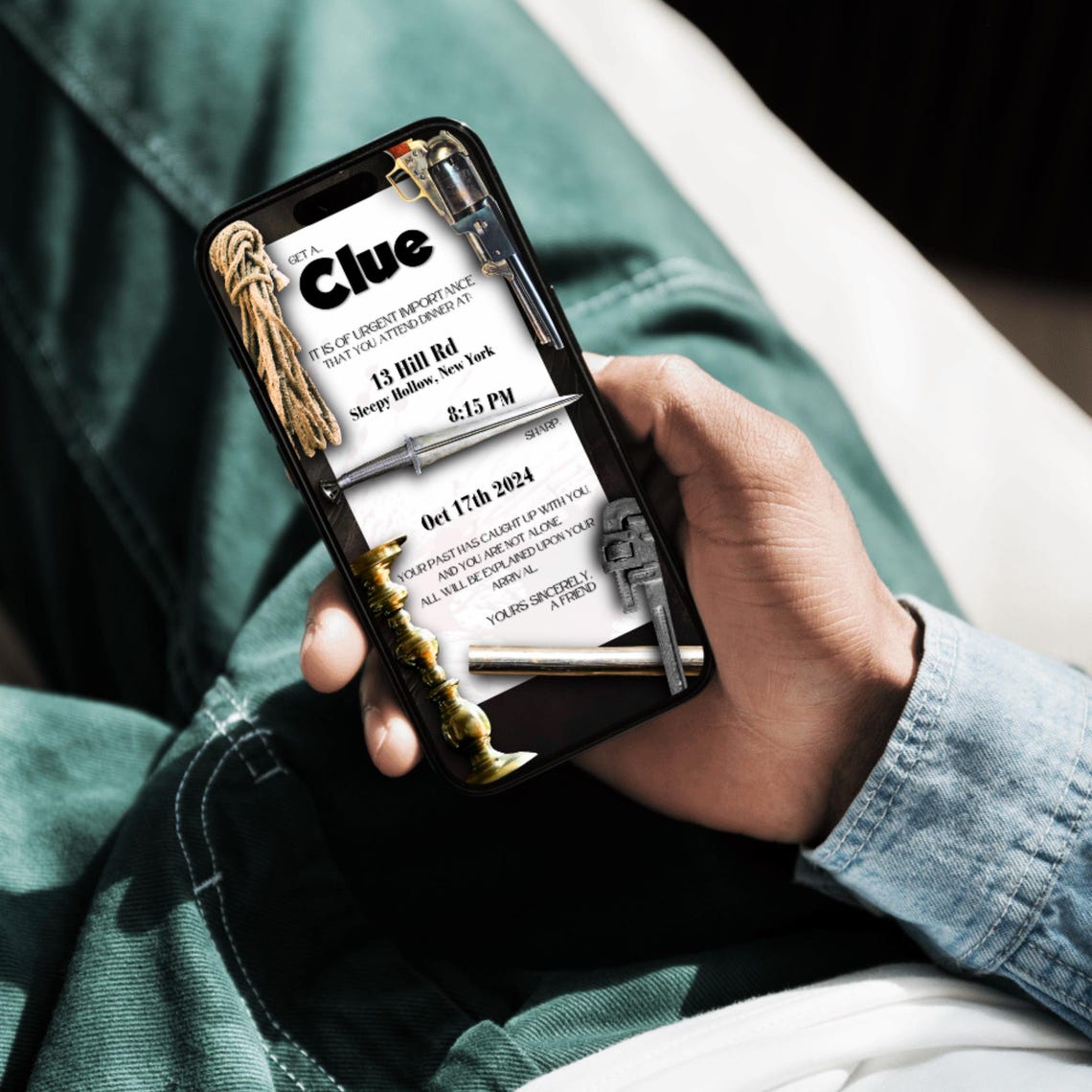Editable Clue Weapon Invitation Template | Digital Invite | Board Game ...