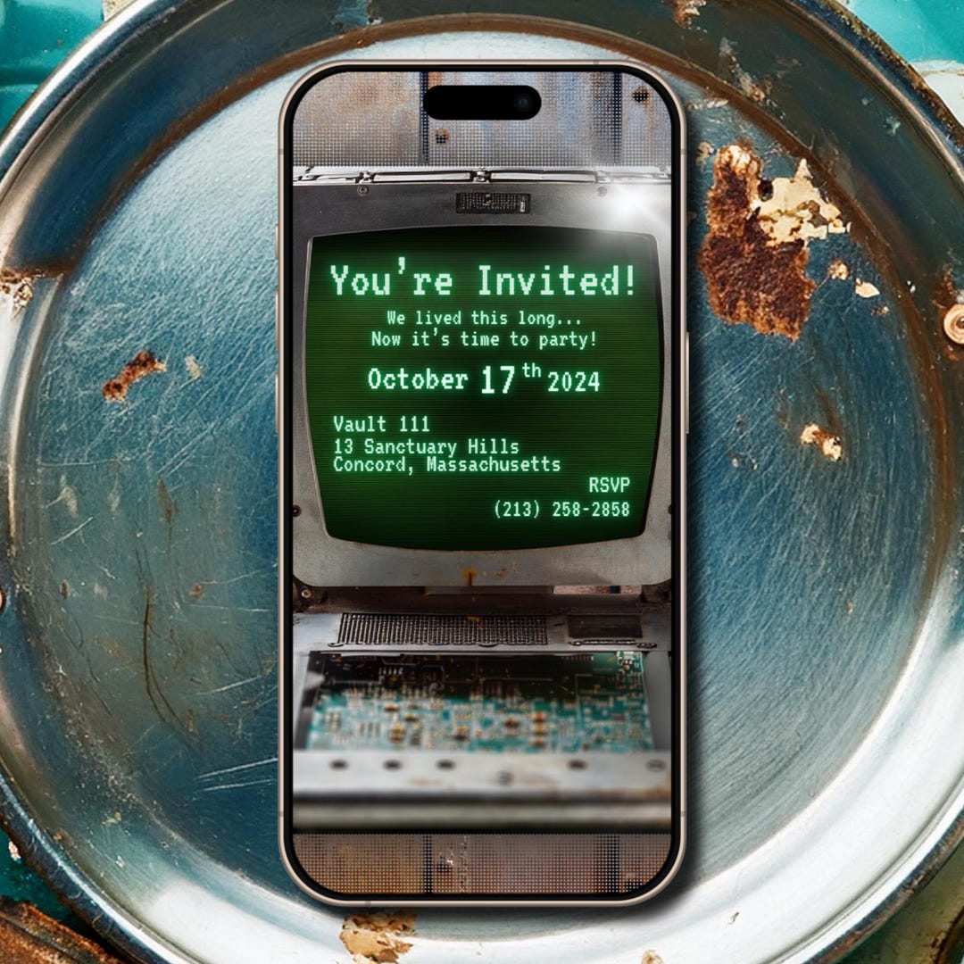 Editable Animated Fallout Terminal Invitation Template | Digital Movie ...