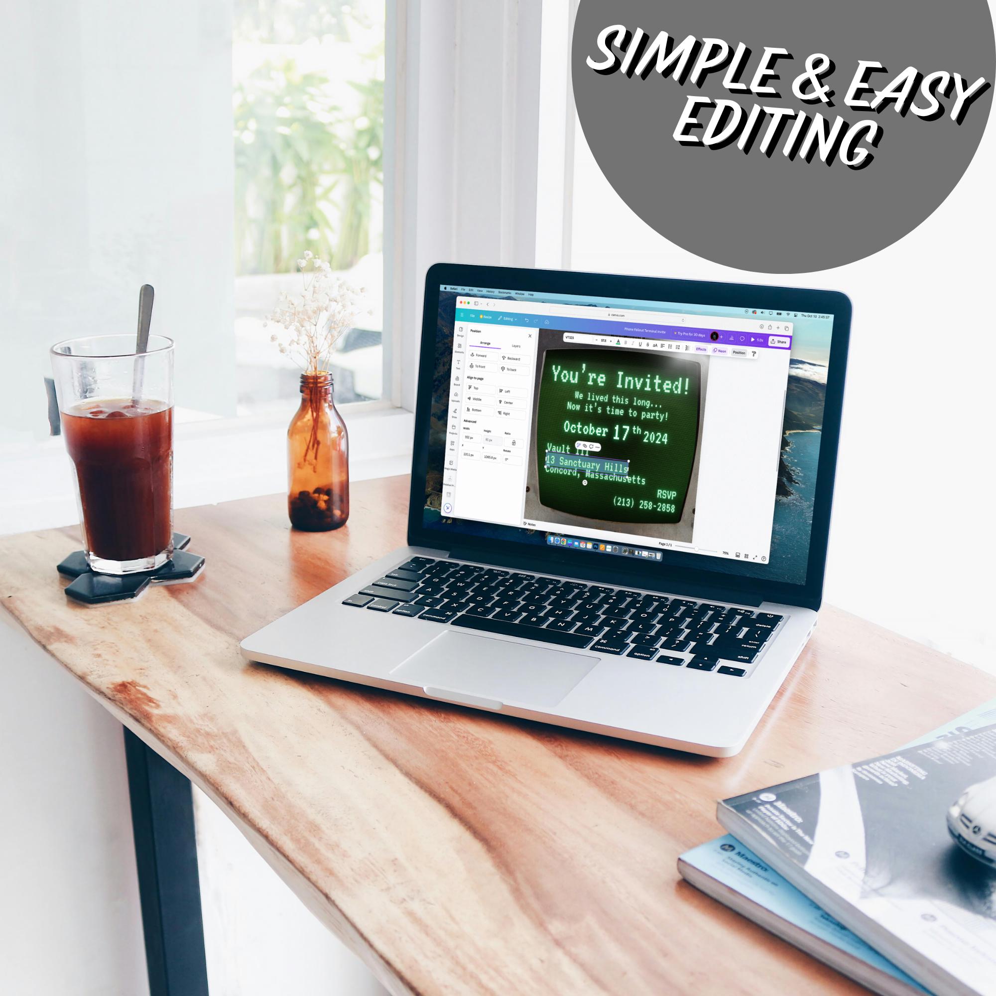 Editable Animated Fallout Terminal Invitation Template | Digital Movie ...