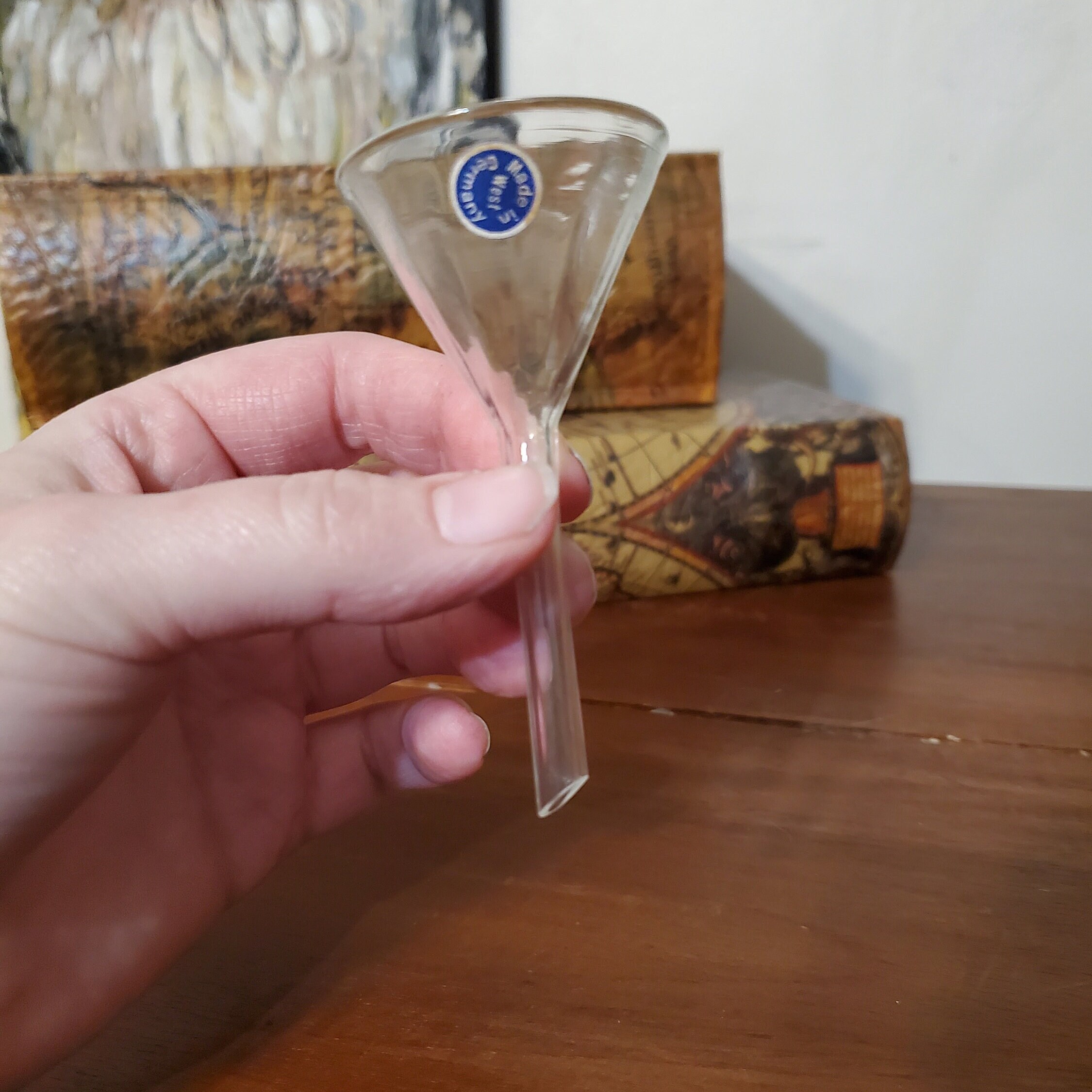 Vintage NOS Small Convoluted Glass Funnel - 58 Degree - Slightly Ribbed ...