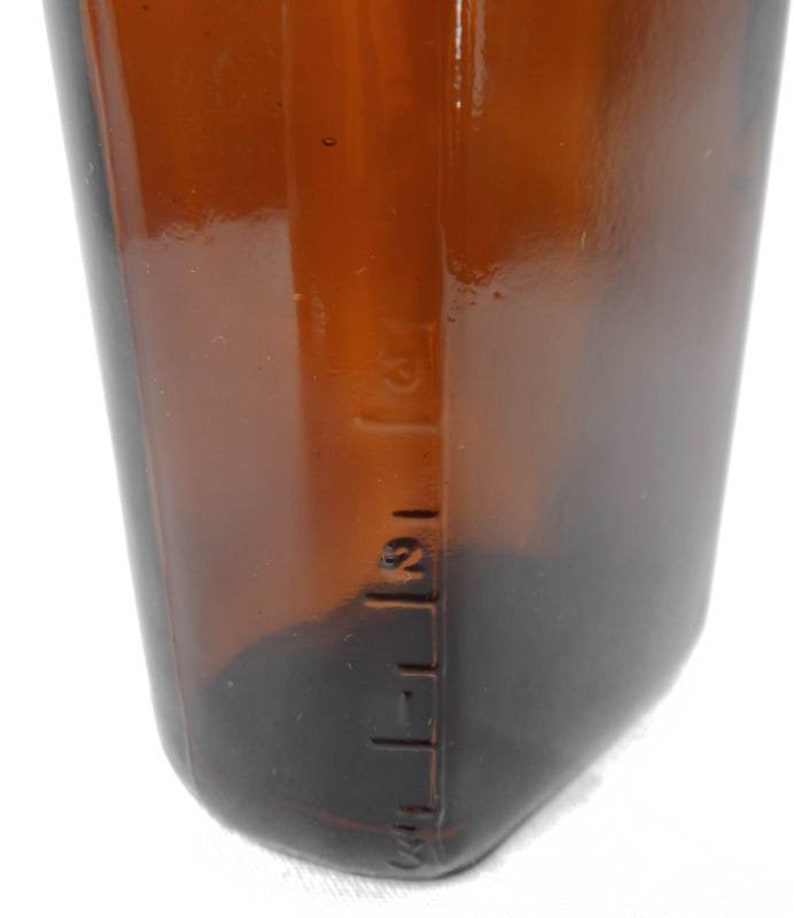 Vintage 8 Ounce Graduated Amber Glass Oval Bottle 3viii Medicine Bottle ...