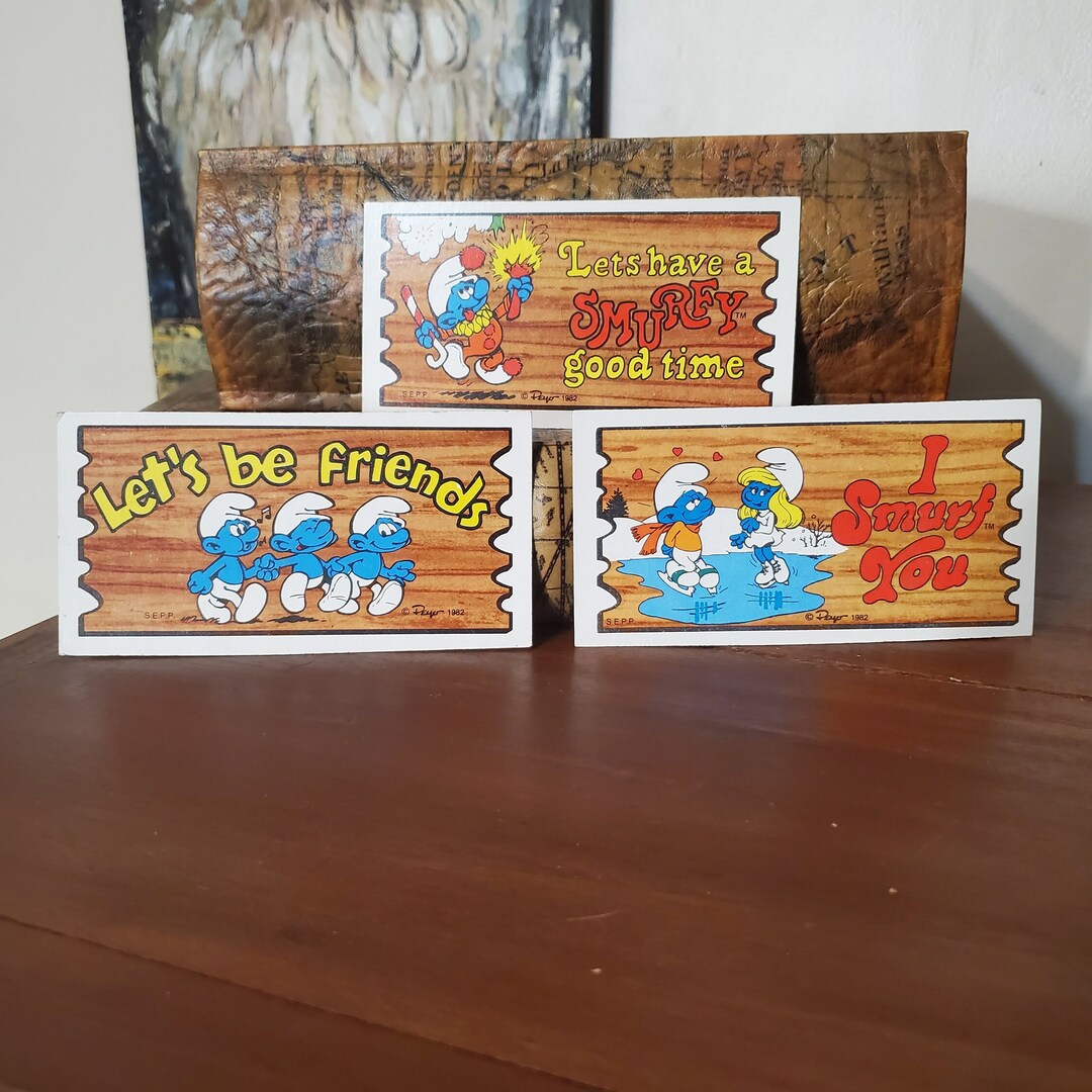 Vintage Smurf Supercard Trading Card 1982 Topps Peyo Group of 3 Numbers ...