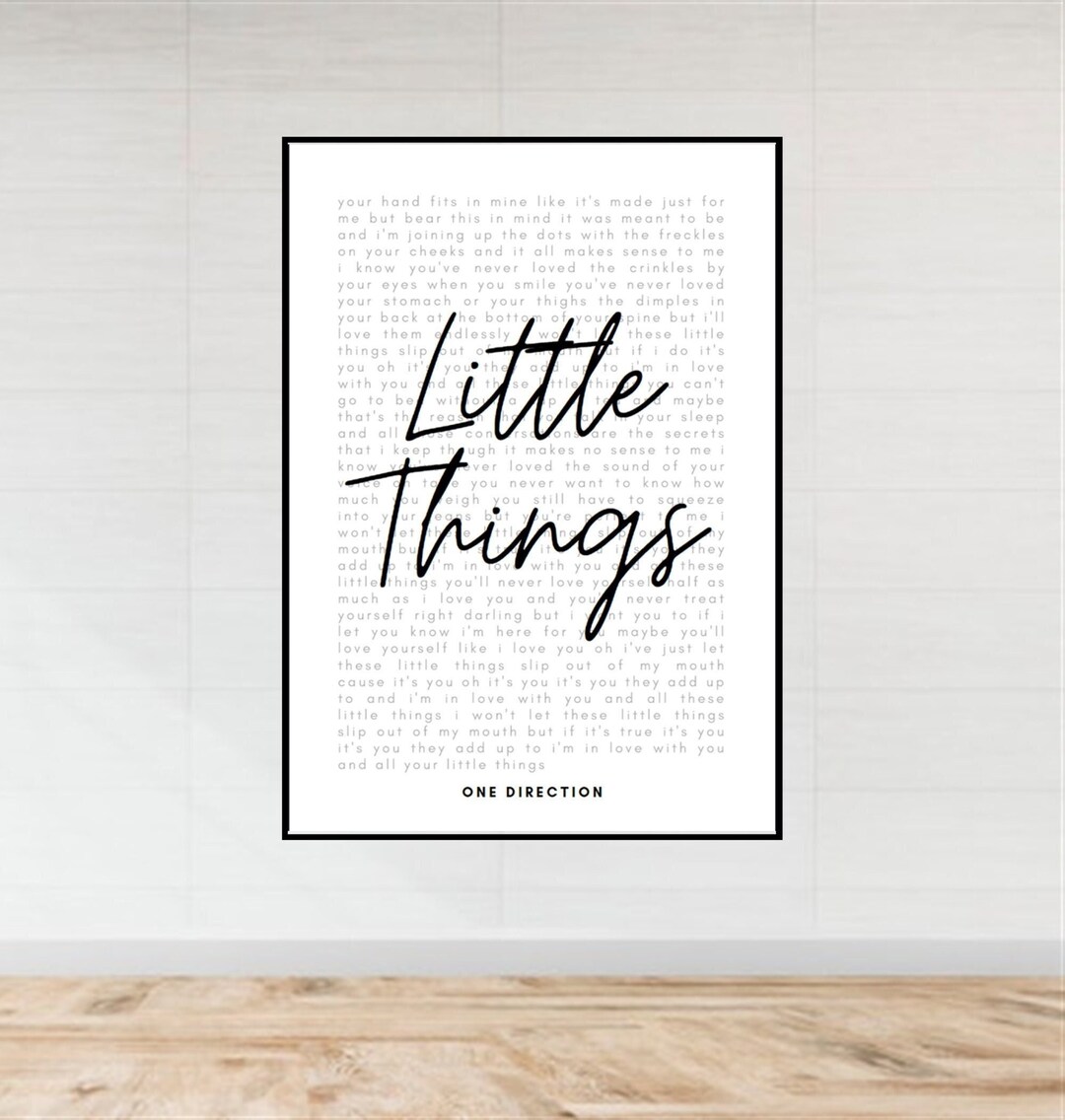 One Direction Wall Art: Little Things Lyrics Poster Harry Styles, Louis ...