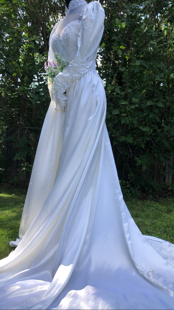 Vintage eighties bridal gown by Ritche/silk satin wed… - Gem