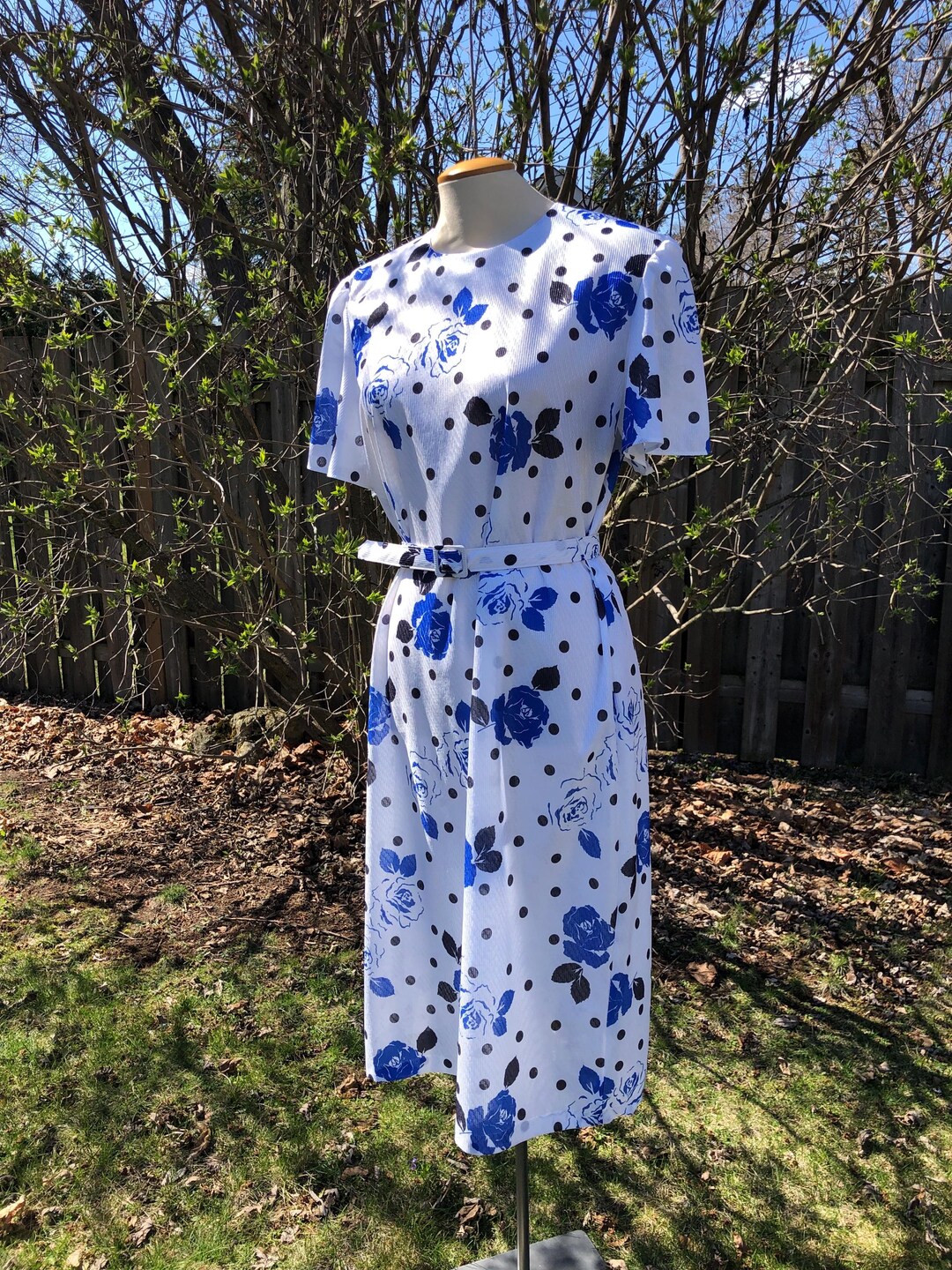 Beautiful Eighties Dress With Matching Belt/eighties Aesthetic/summer ...