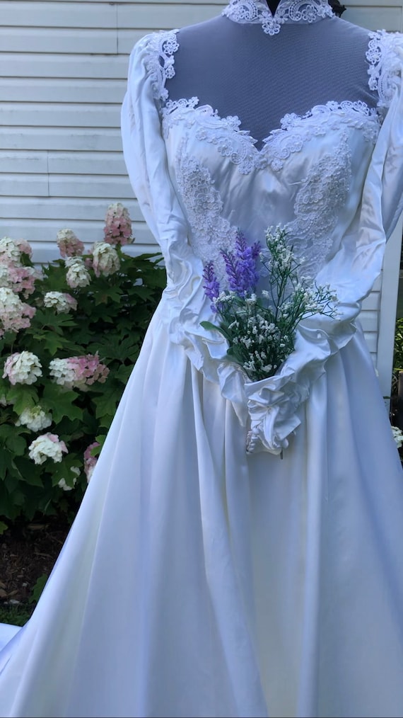 Vintage eighties bridal gown by Ritche/silk satin wed… - Gem