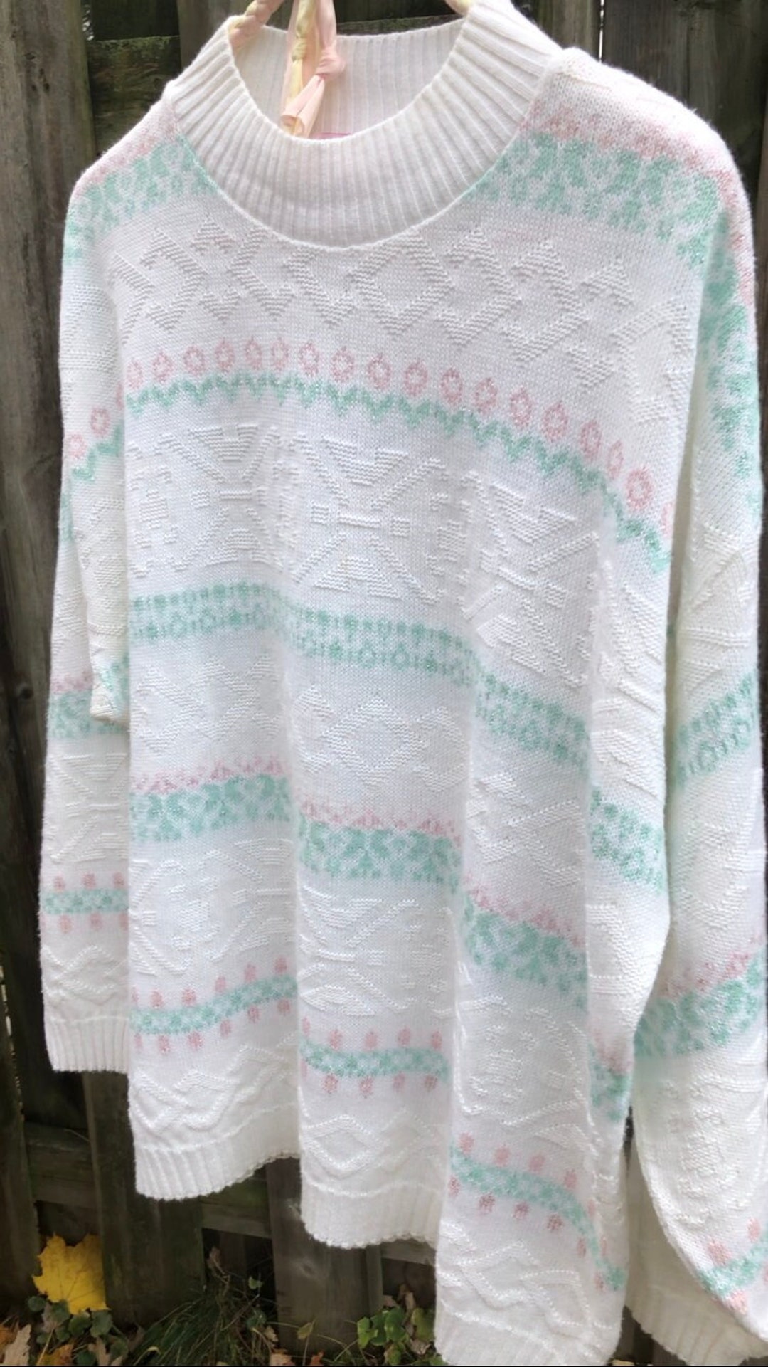 Vintage Eighties Sweater With Sparkle, Flowers and Snowflakes by Image ...