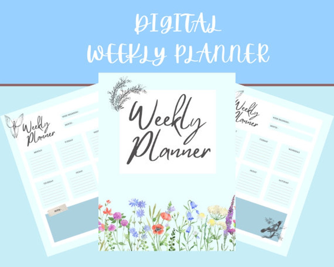 Printable Weekly Planner Digital - Etsy