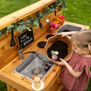 Centered Working Sink Mud Kitchen With Oven Cedar Play Kitchen for ...