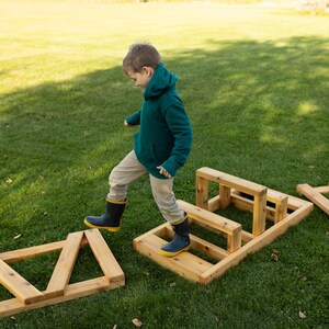 Large Wooden Obstacle Course for Kids Handmade Cedar Play Furniture ...