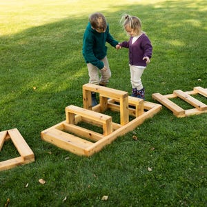 Large Wooden Obstacle Course for Kids Handmade Cedar Play Furniture ...