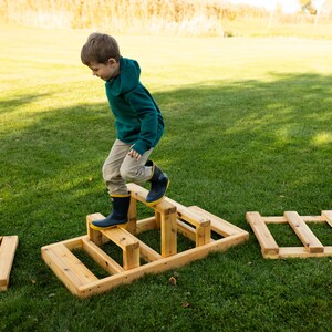Large Wooden Obstacle Course for Kids Handmade Cedar Play Furniture ...