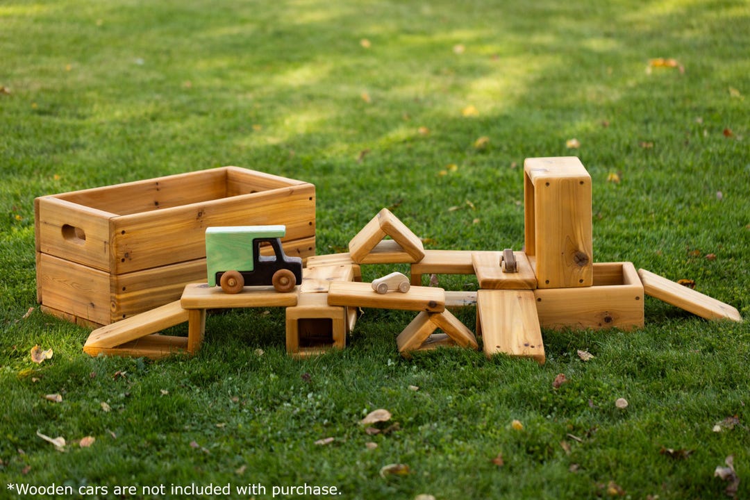 Outdoor Hollow Block Set Wooden Kids Blocks Educational Toy Blocks ...