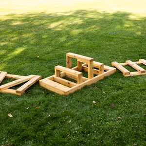 Large Wooden Obstacle Course for Kids Handmade Cedar Play Furniture ...