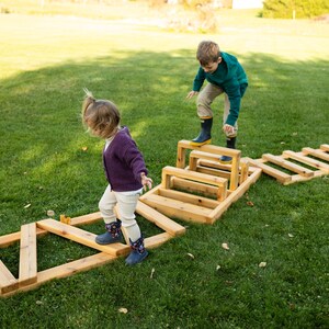 Large Wooden Obstacle Course for Kids Handmade Cedar Play Furniture ...
