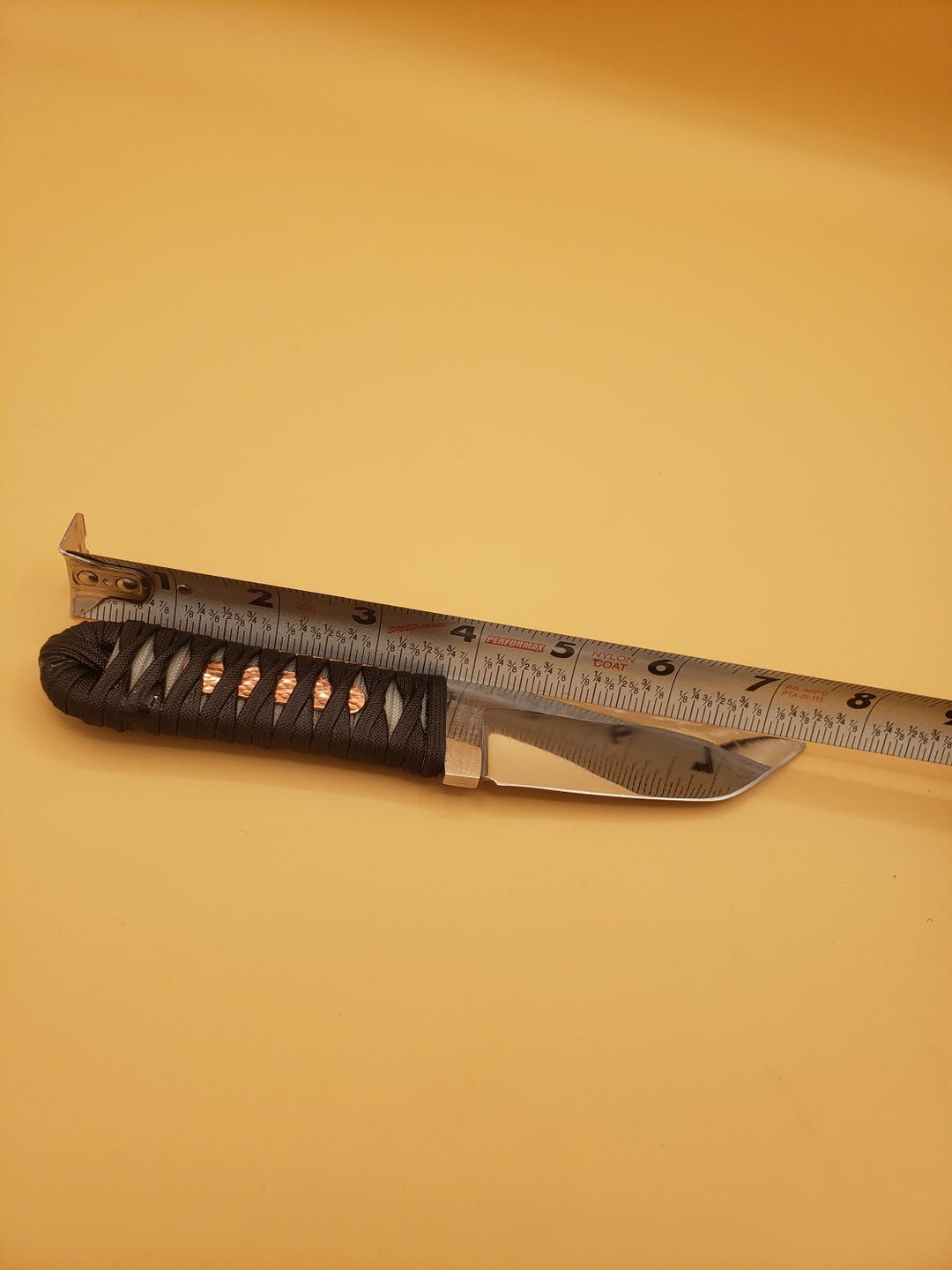 EDC American Style Tanto, Epoxy Impregnated Paracord Grip Mimicking ...