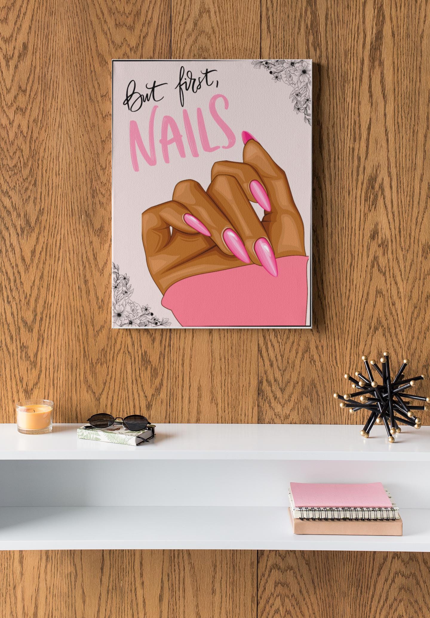 Nail Salon Wall Art, Matte Vertical Posters for Manicure Studio Decor ...