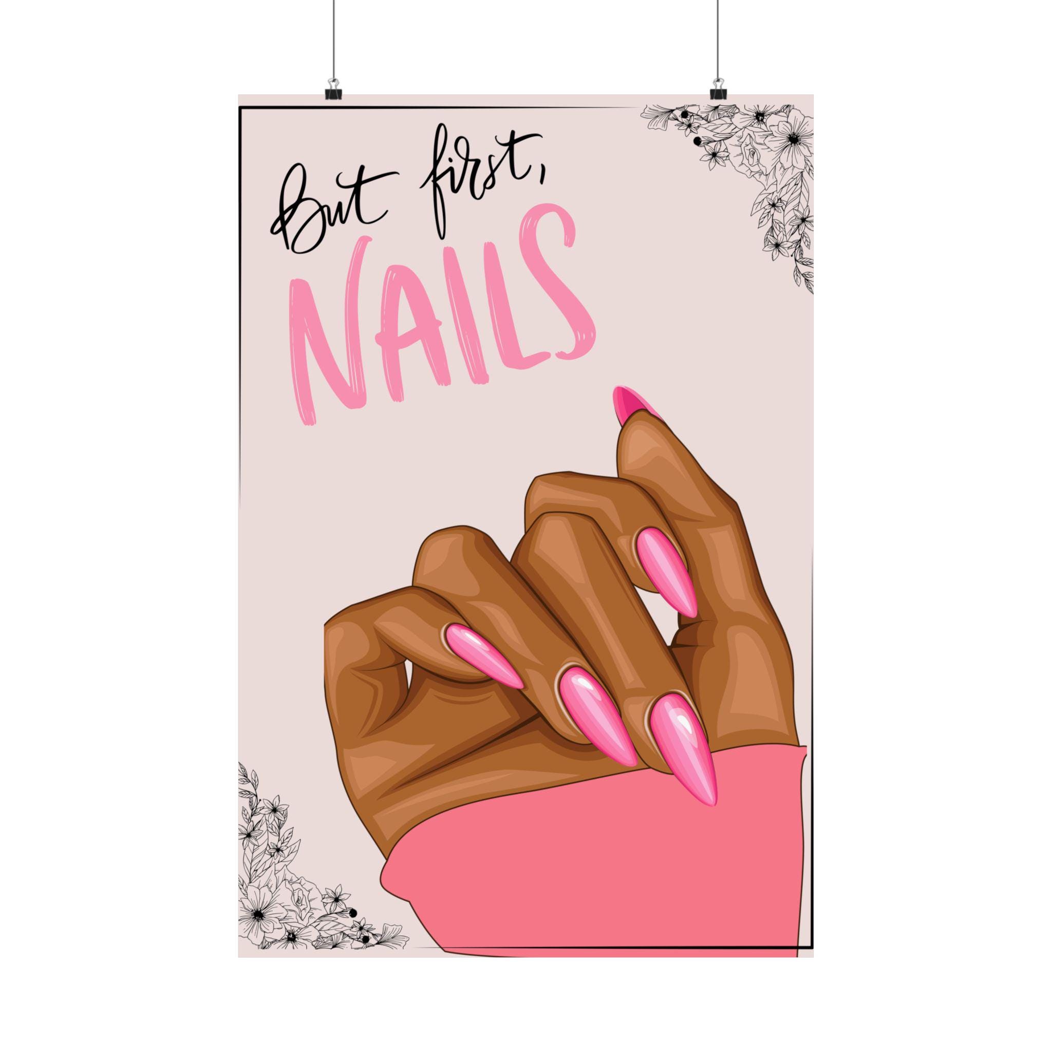 Nail Salon Wall Art, Matte Vertical Posters for Manicure Studio Decor ...