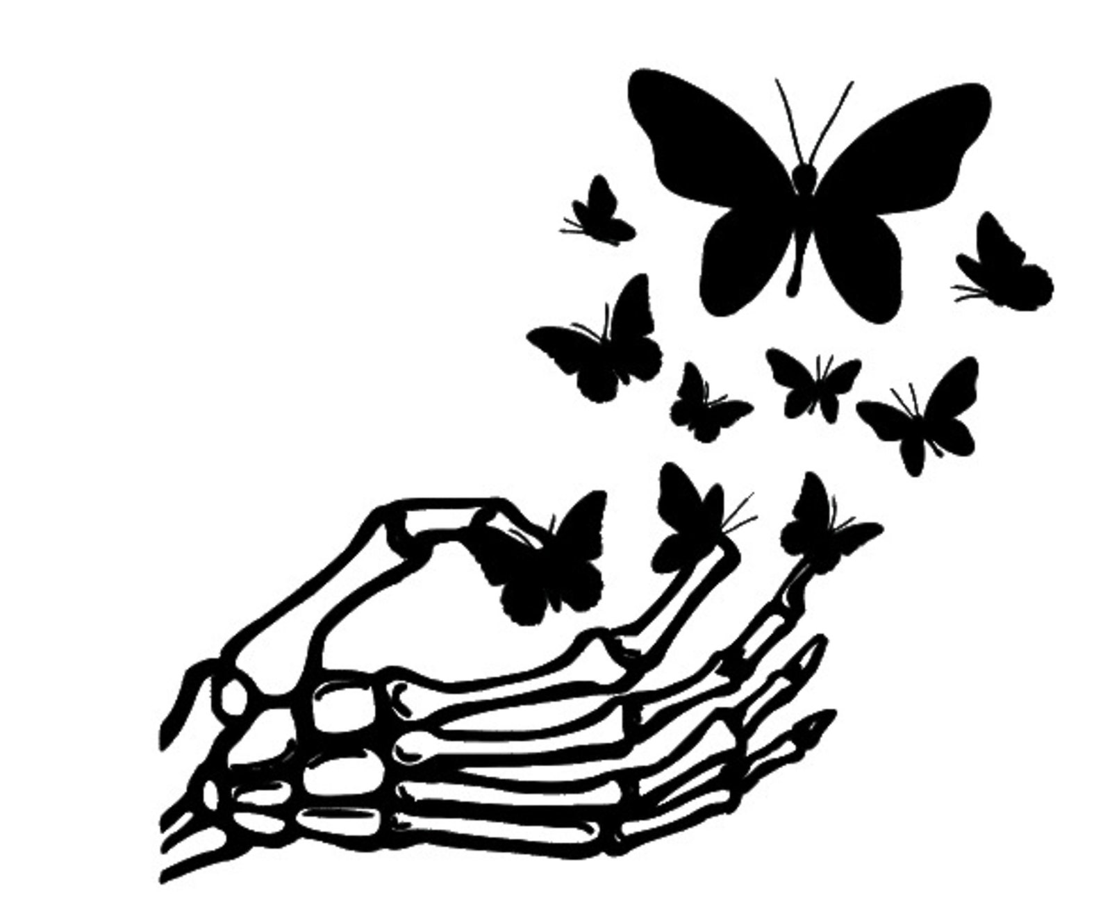 Skeleton Hand Butterflies SVG Clipart Flowers Png/dxf/eps | Etsy UK