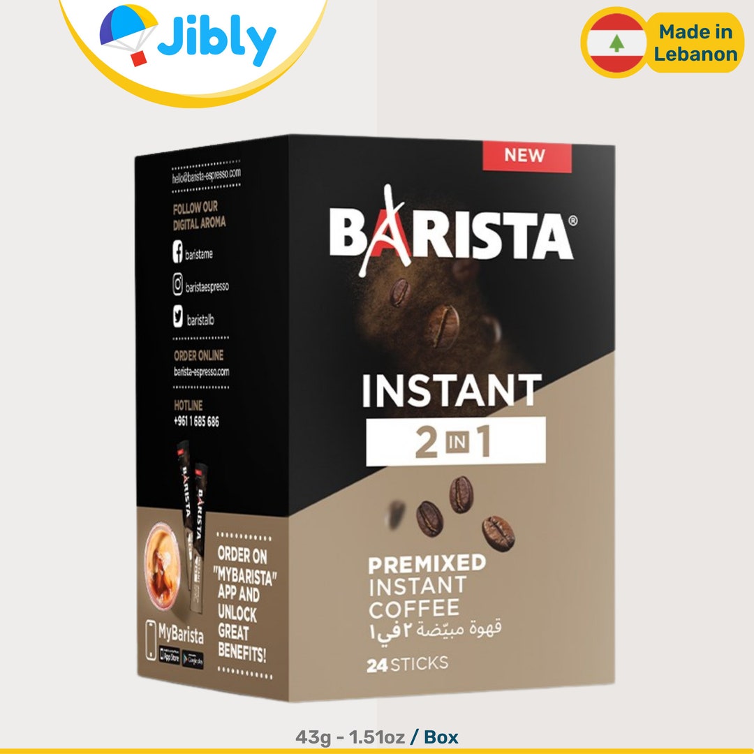 Lebanese Barista Instant Coffee 2 in 1 Roasted Coffee 43g Boxes ...