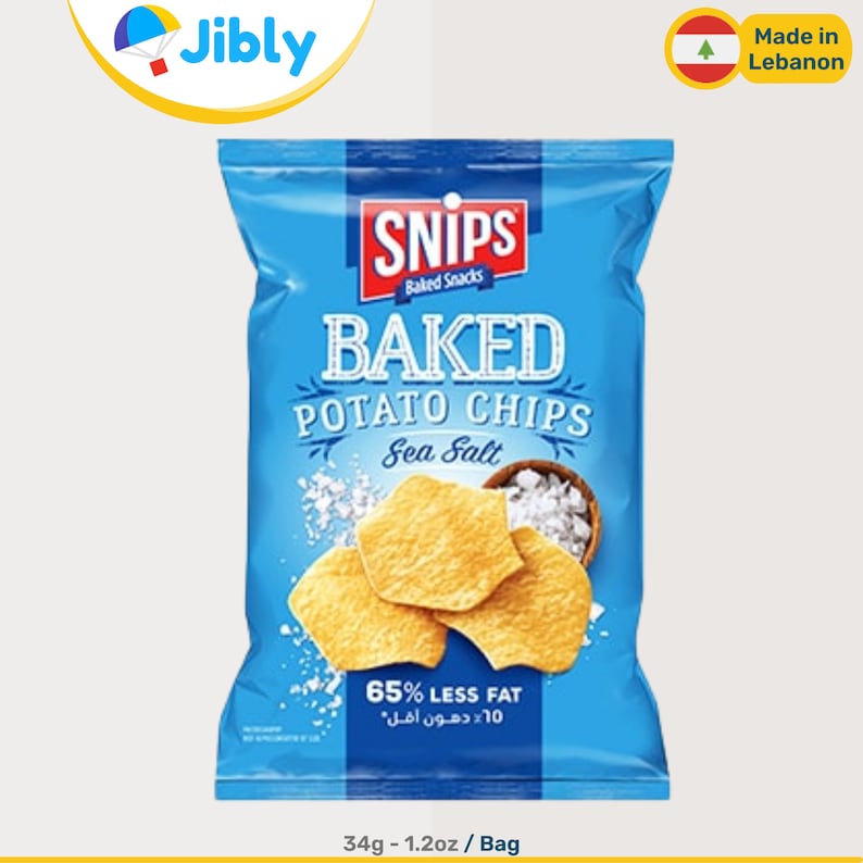 Lebanese Snips Baked Chips Five Flavors Less Fat Salty Snacks 34g Bags ...