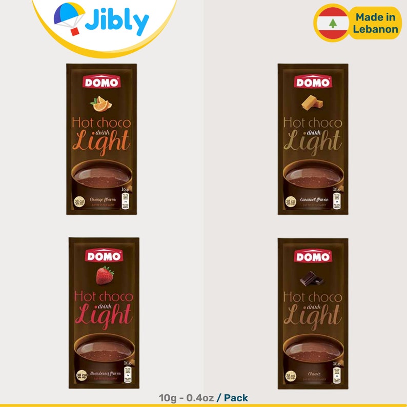 Lebanese Domo Hot Chocolate Light | Four Flavors | 10g Packs ...