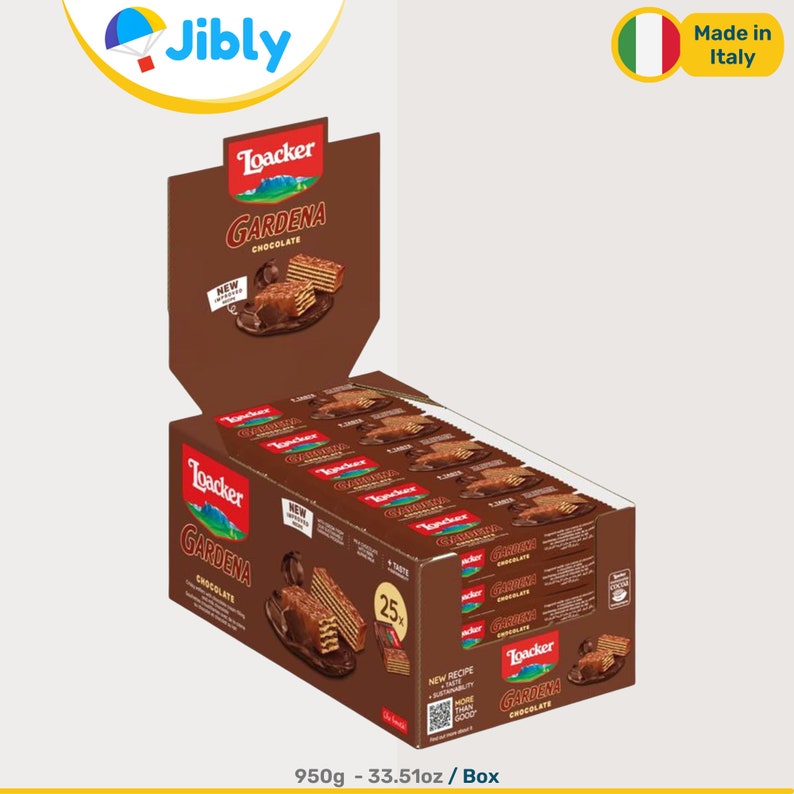 Italian Loacker Gardena Delicious Wafer Four Flavors Box of 25 Packs ...