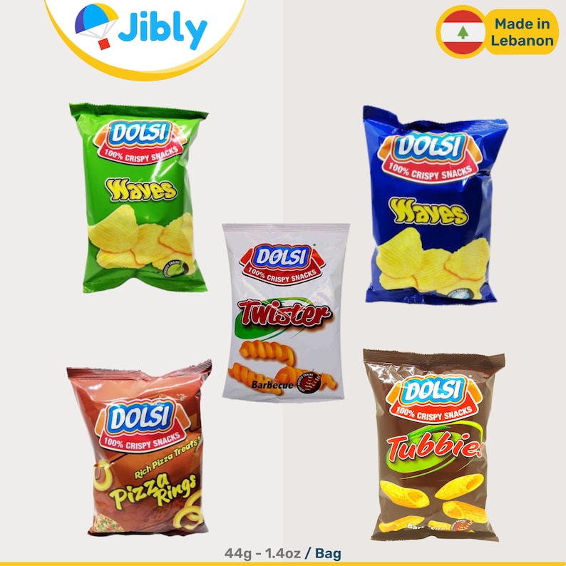 Lebanese Dolsi Chips Five Flavors Tasty Snacks 44g Bags - Etsy