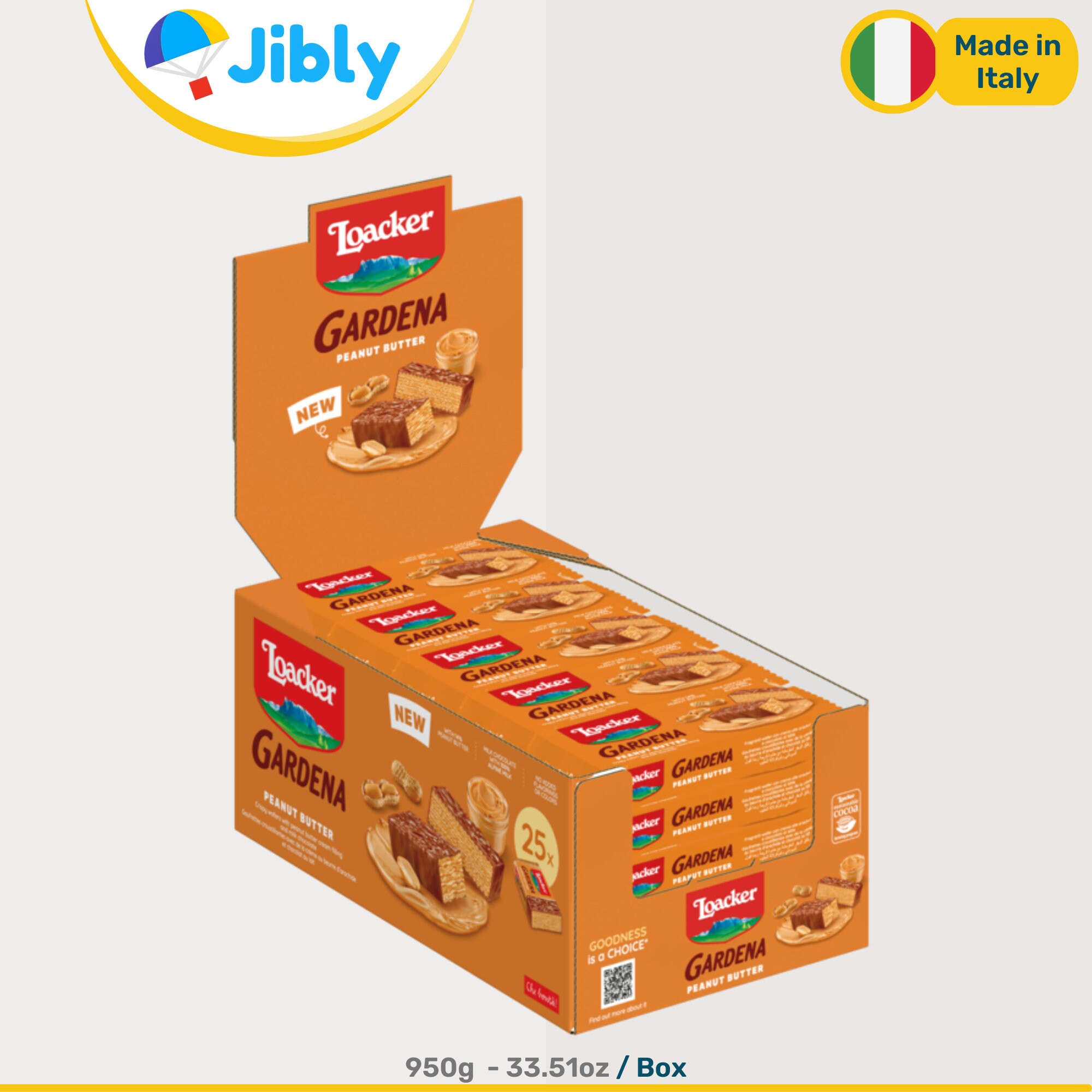 Italian Loacker Gardena Delicious Wafer Four Flavors Box of 25 Packs ...