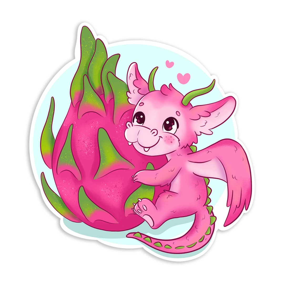 Dragon Fruit Sticker, Dragon Lover, Fruit Sticker, Laptop Decal, Kawaii ...
