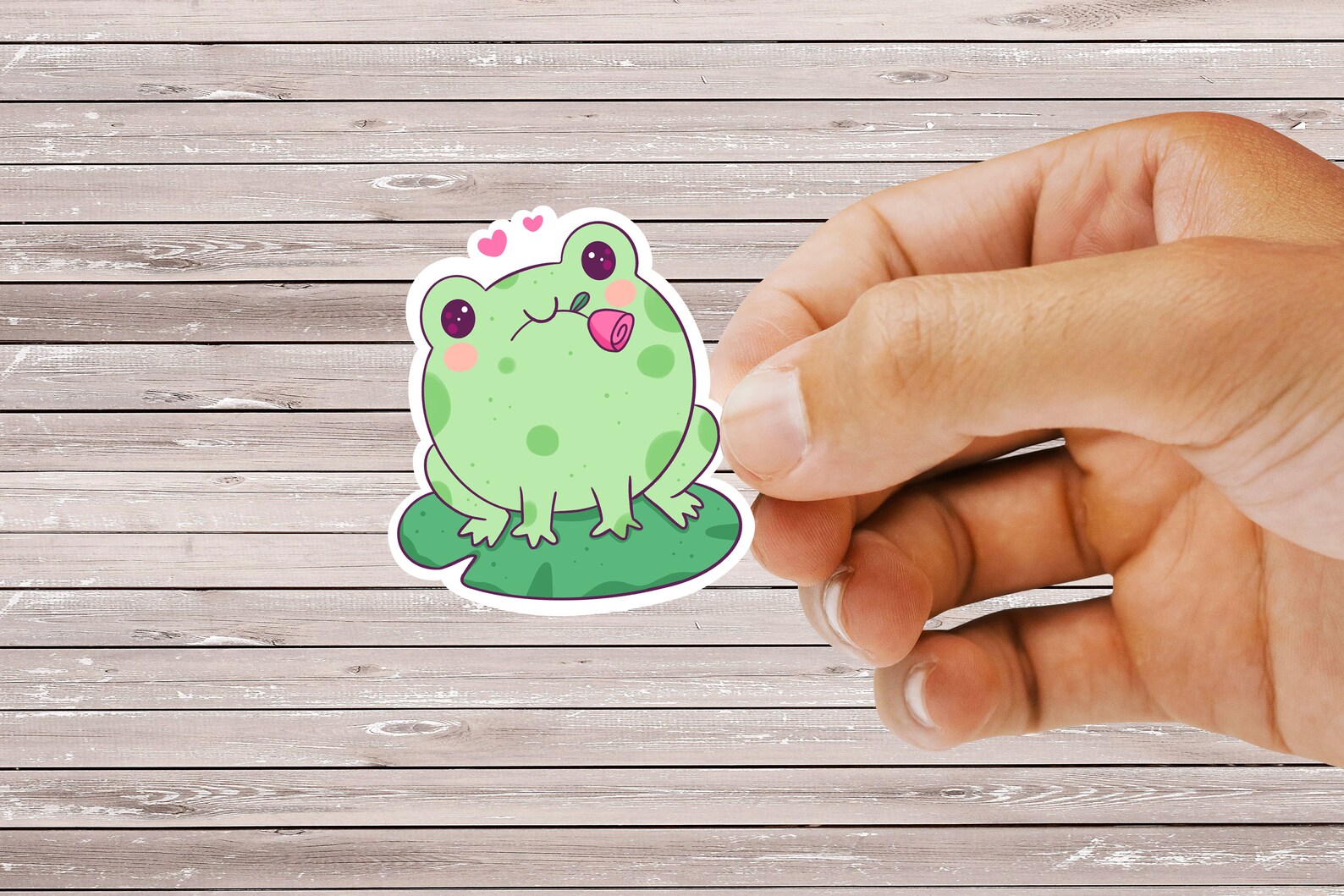 Valentine's Day Frog Sticker, Fun Frog Stickers, Frog Laptop Stickers ...