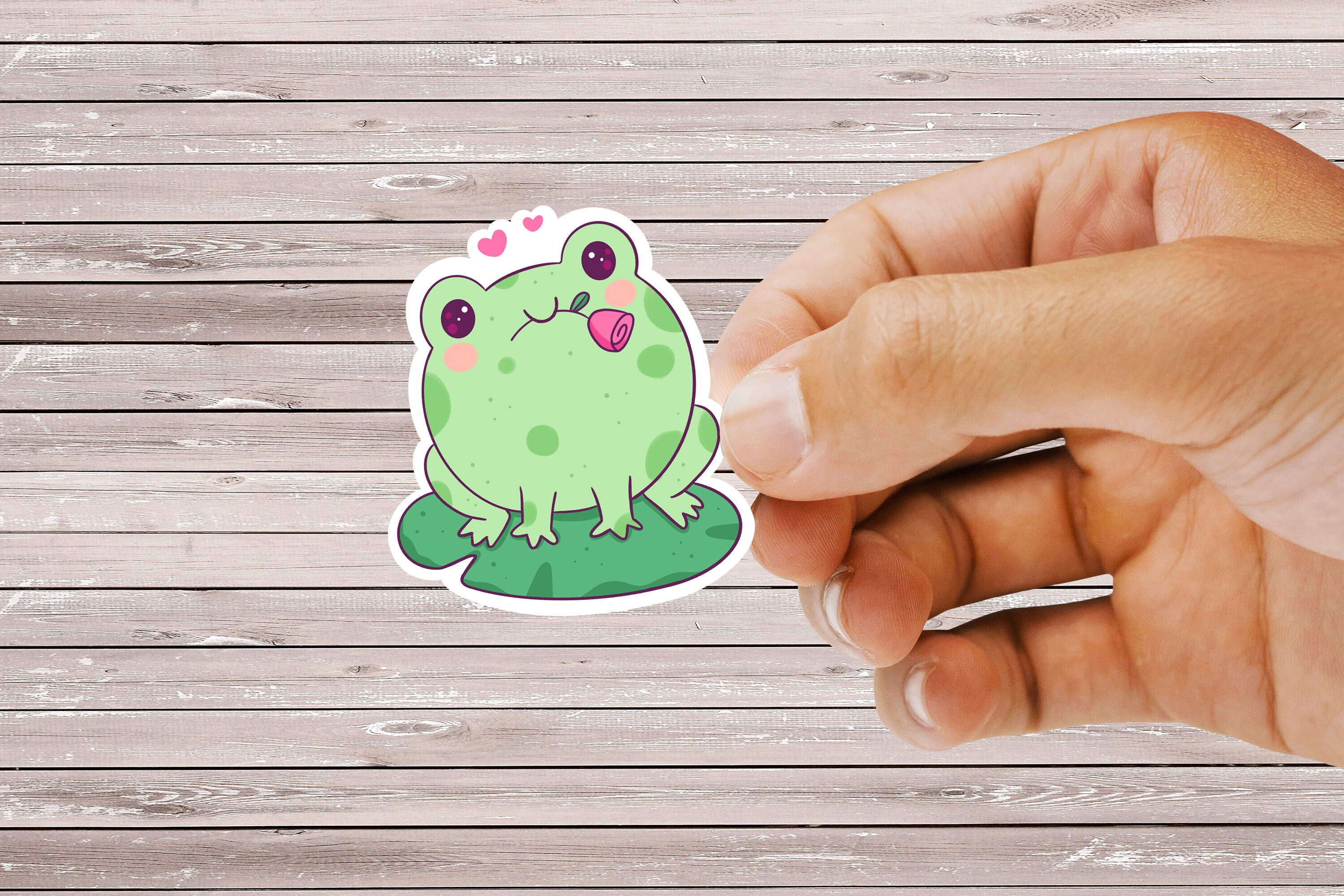 Valentine's Day Frog Sticker, Fun Frog Stickers, Frog Laptop Stickers ...