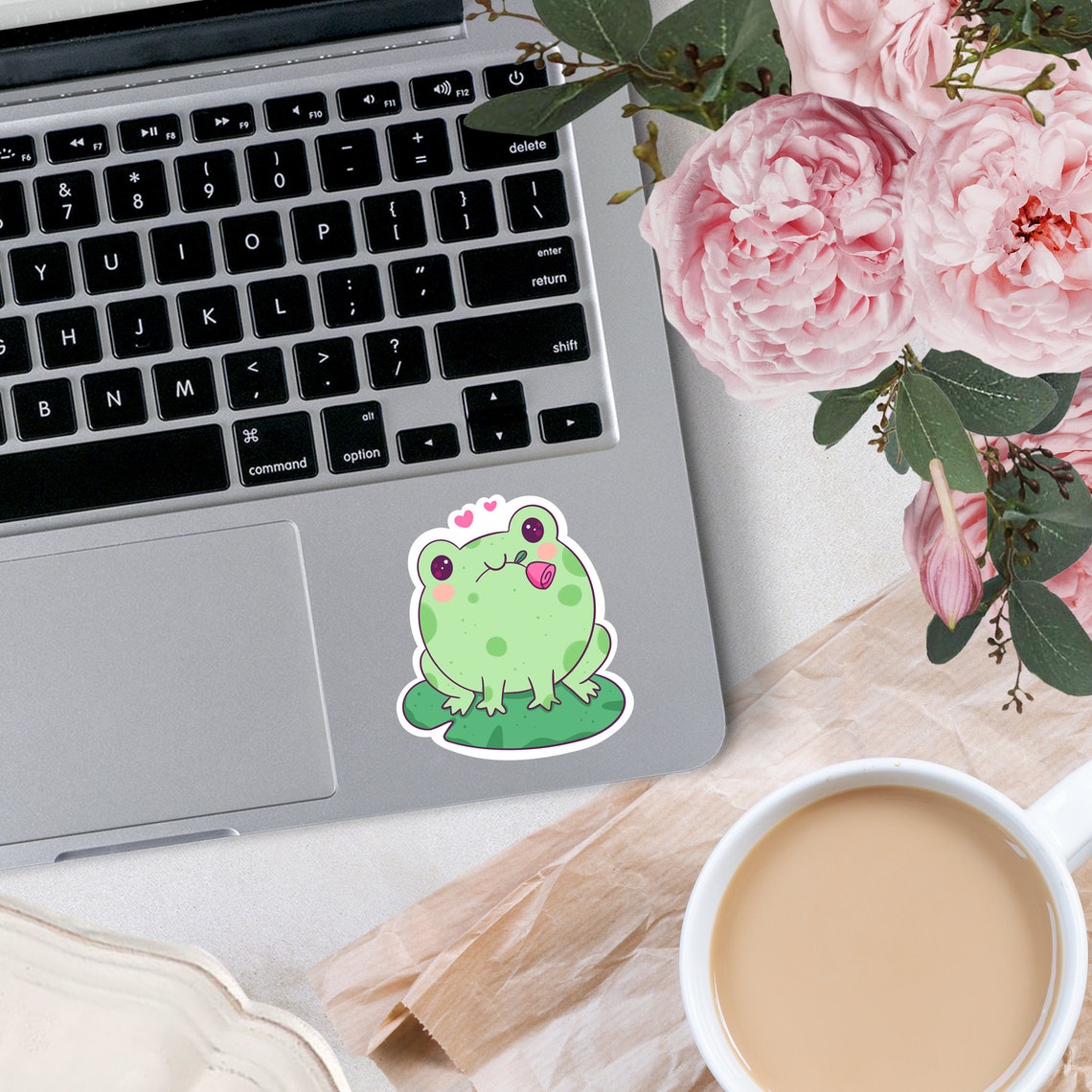 Valentine's Day Frog Sticker, Fun Frog Stickers, Frog Laptop Stickers ...