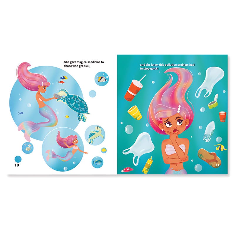 Mermaid Children's Book, Educational Kids Book, Recycled, Handmade Book ...