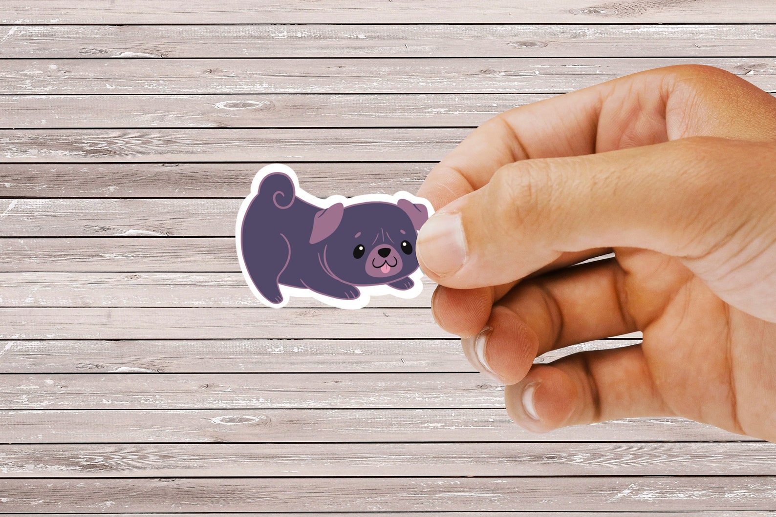 Pug Vinyl Sticker, Pug Decal Sticker, Dog Sticker, Pug Lover Sticker ...