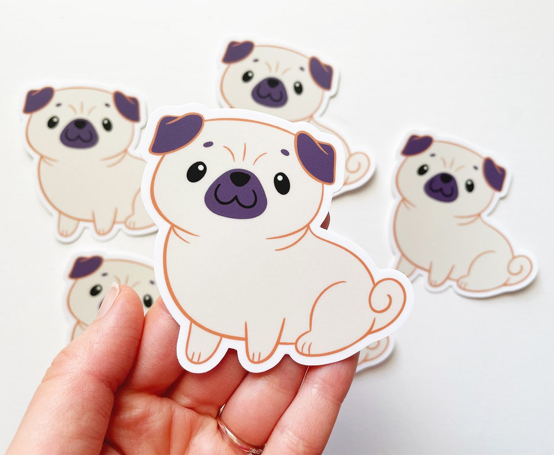 Pug Vinyl Sticker, Pug Decal Sticker, Dog Sticker, Pug Lover Sticker ...