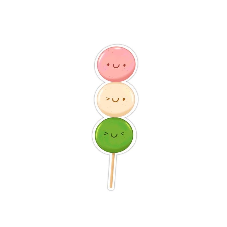 Kawaii Dango Sticker, Japanese Dessert Sticker, Japanese Food Sticker ...