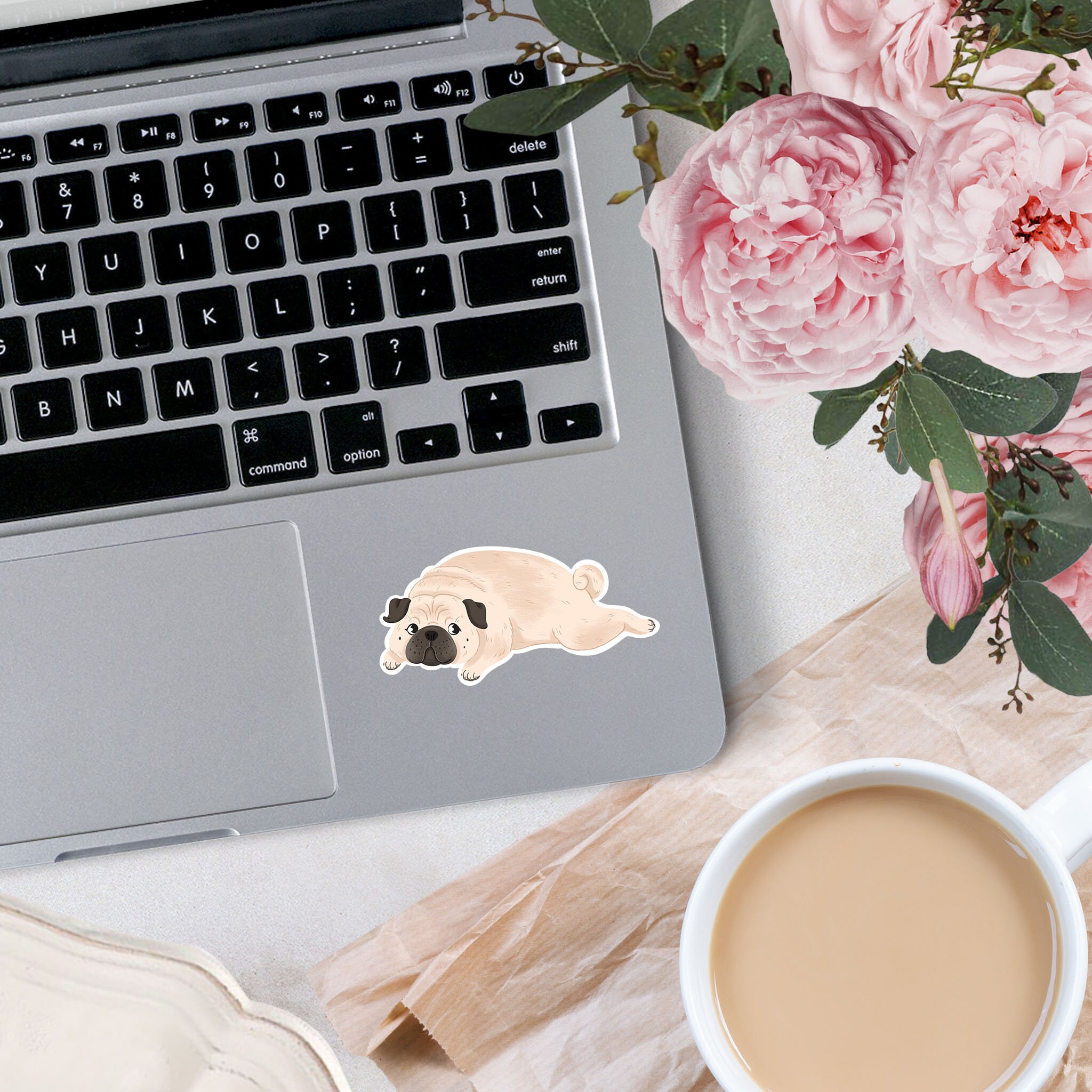 Pug Vinyl Sticker, Pug Decal Sticker, Dog Sticker, Pug Lover Sticker ...